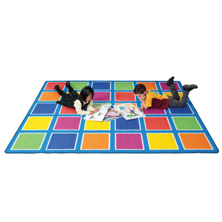 School Classroom - Colour Squares Placement Rug - 30 Squares - OTWAREHOUSE